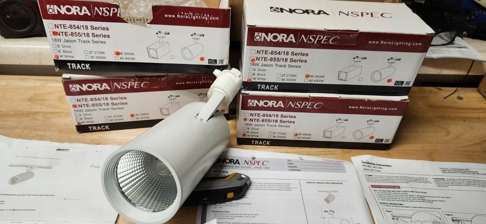 Track Lights 4 NORA LTG NSPEC Jason Round LED NTE-855/18 White w/NT-307 ...