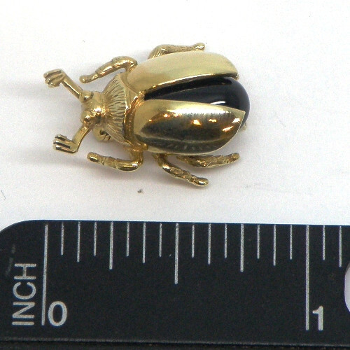 14k Yellow Gold Beetle Pin Brooch | eBay