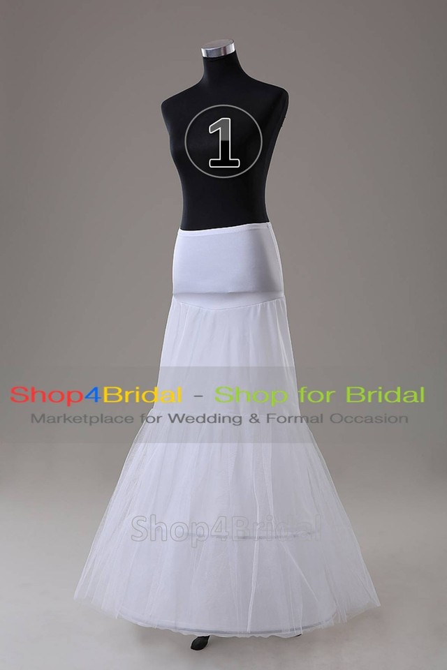 White Hoopless/1 Hoop/2 Hoop Cocktail Mermaid Fishtail Crinoline ...