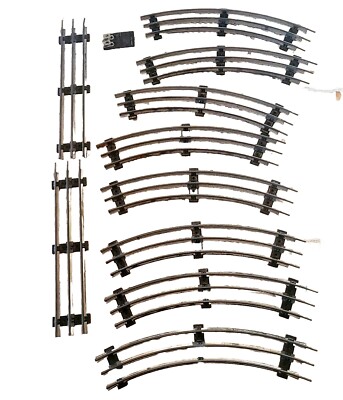11pcs Marx Train Track Oval Set Power Connector 3 Rail With Pins Curves ...