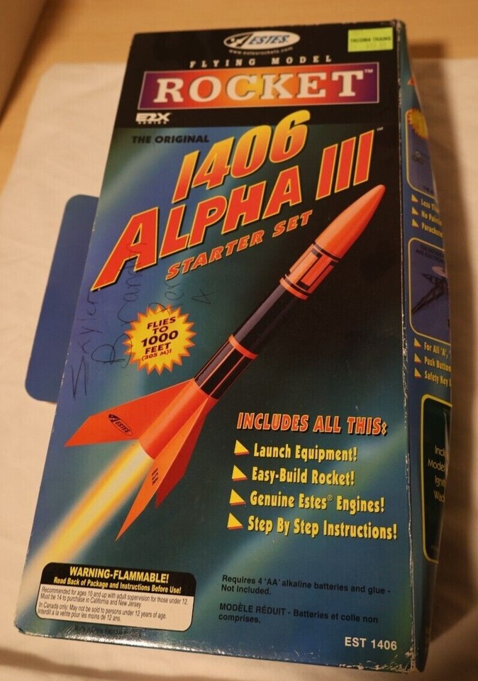 Estes Model Rocket Alpha 3 III (1406) box w/ labels, guide & wadding ...