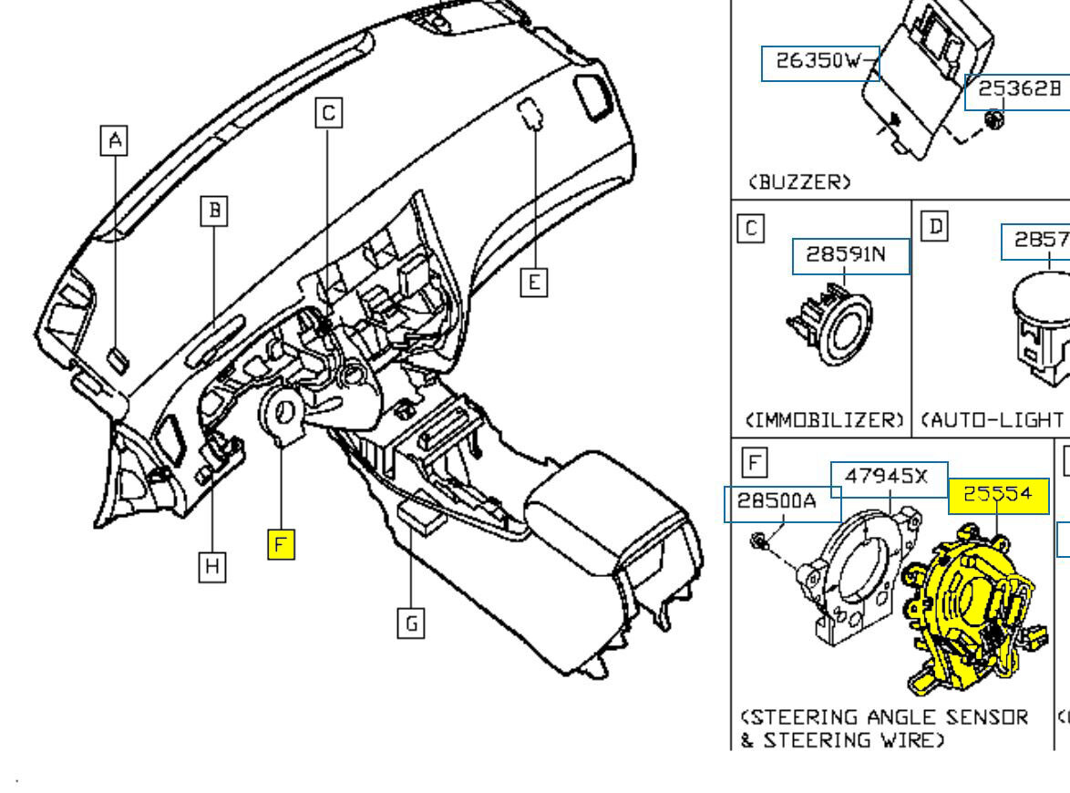 255543Ta1D Genuine Nissan Infiniti Wire Assy-Steering 25554-3Ta1D OEM ...