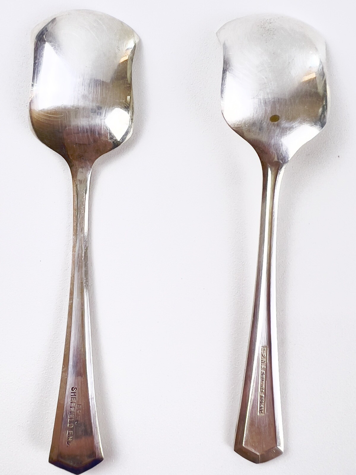 Vintage 2 EPNS Sheffield Silver Plate Sugar Spoons Made in England B4 ...