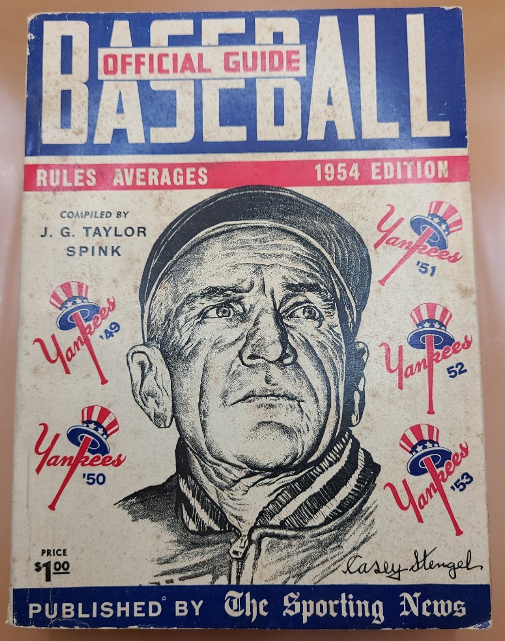 1954 Sporting News Baseball Official Guide Casey Stengel Hank Aaron ...