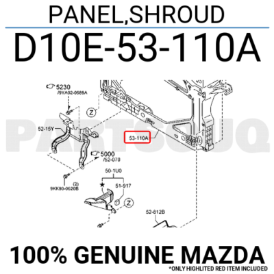 D10E53110A Genuine Mazda PANEL,SHROUD D10E-53-110A | eBay