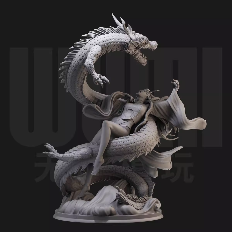 1/24 Resin Woman w/dragon unpainted unassembled 3503 | eBay