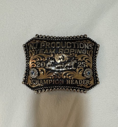 Trophy Rodeo Champion Belt Buckle Team Roper Roping Header Heeler | eBay