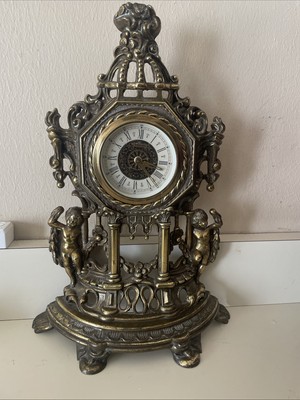 Vintage Antique Lowenthal WEST GERMANY Cast Bronze Clock Beautiful ...
