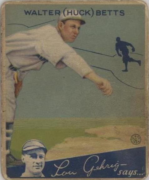 1934 Goudey Big League Chewing Gum - R320 Huck Betts #36 (RC) for sale ...