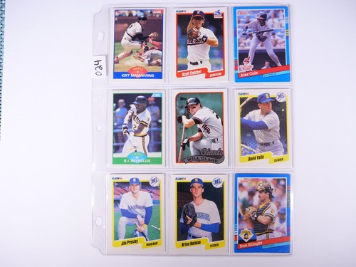 9 Baseball Cards Manwaring Fletcher Cole Reynolds Clark Valle Presley ...