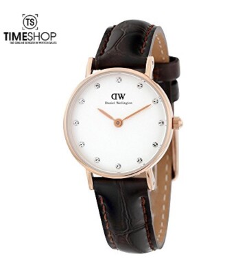 Daniel Wellington Classic York White Dial SS Leather Quartz Womens ...
