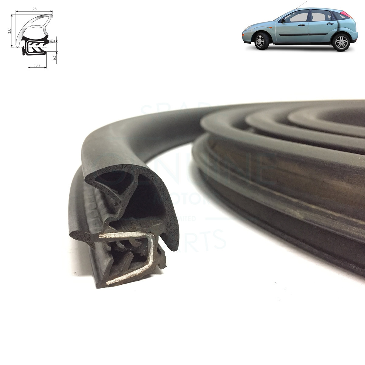 FORD FOCUS MK1 1998-2005 REAR DOOR WEATHERSTRIP RUBBER SEAL, XS41 ...