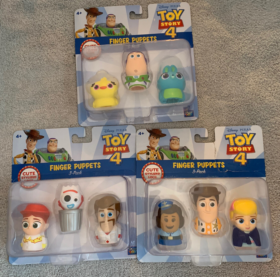 Disney Pixar Toy Story 4 Finger Puppets Complete Set of 9 Buzz-Woody-Bo ...