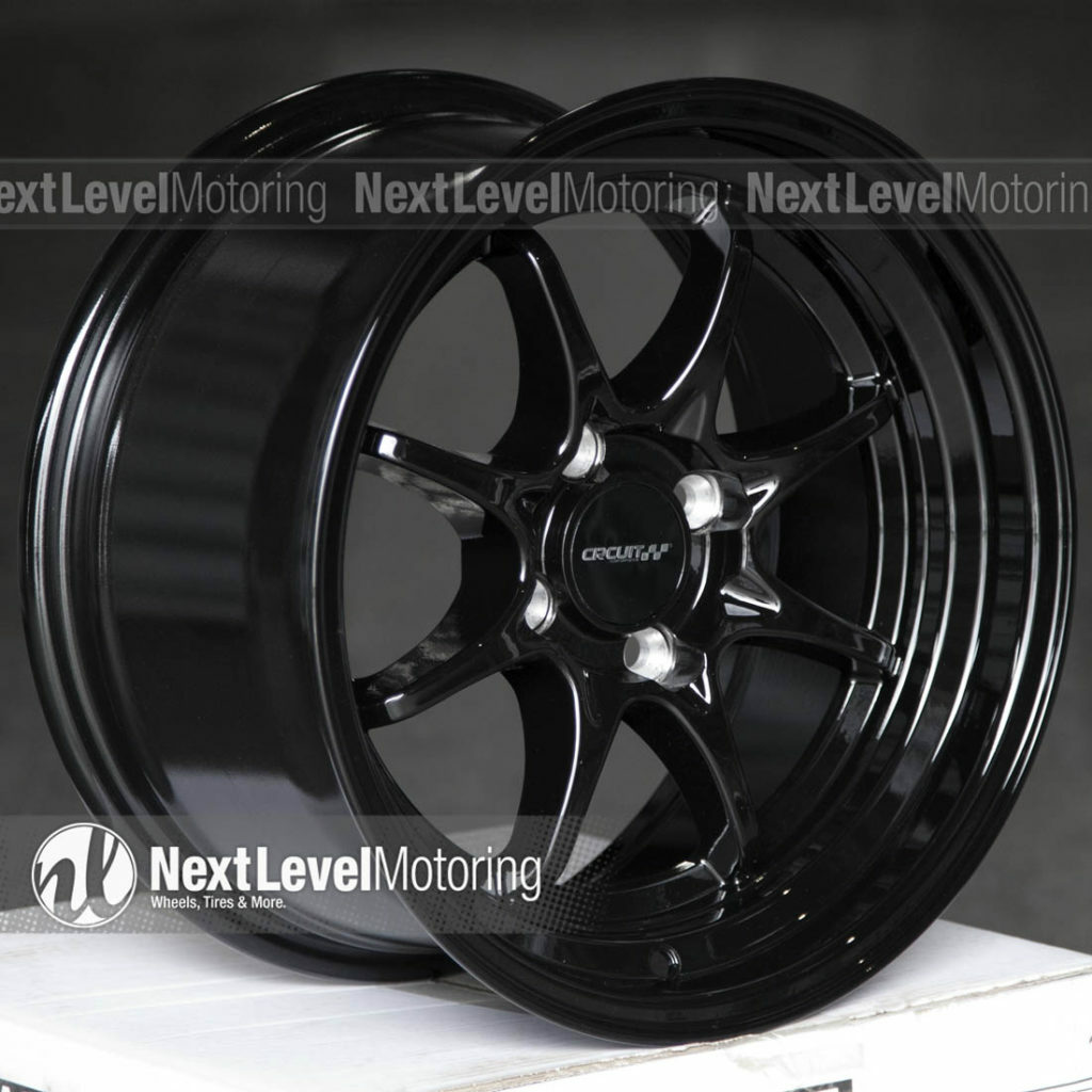 CIRCUIT CP40 15x8 4x100 +25 GLOSS BLACK WHEELS CE28 FITS HONDA CIVIC EK ...