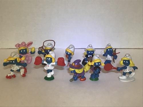 Lot Of 10 Vintage Schleich Peyo Smurfette Smurf PVC Figures - Witch ...