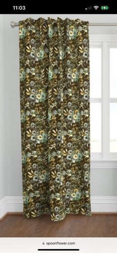 spoonflower curtains 2 panels Available 108"x50" gold Green Black ...