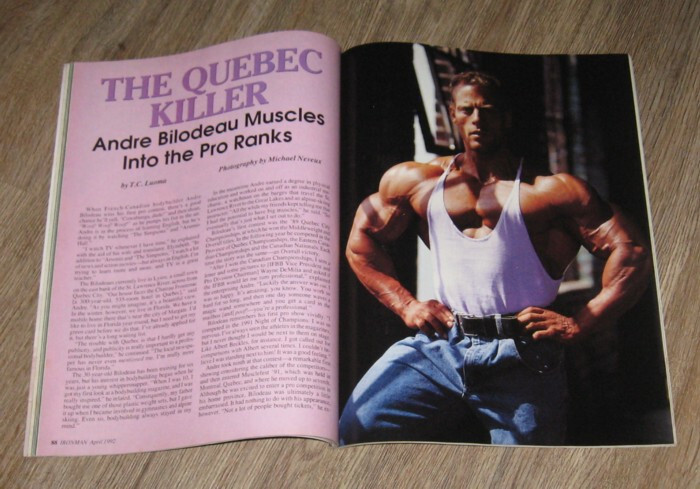 IRON MAN magz April 1992 Andre Bilodeau RICH GASPARI John Parrillo ...