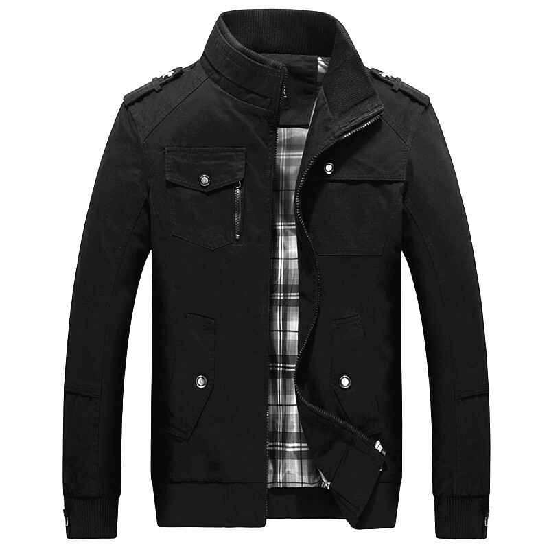 Cotton Mans Jacket Youth Fashion Stand Collar Man Top Jacket Jacket Men ...