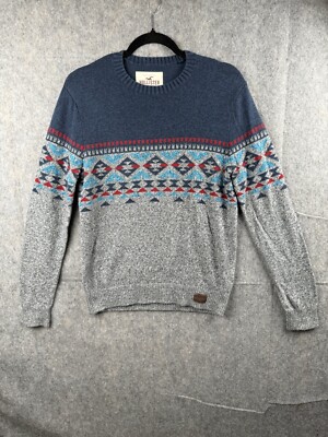 Hollister Mens Small Pacific Merchants Pullover Aztec Grandpacore Fall ...