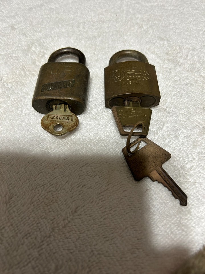AMERICAN LOCK CO. AND SLAYMAKER BRASS LOCKS STAMPED U.S. W/KEYS | eBay