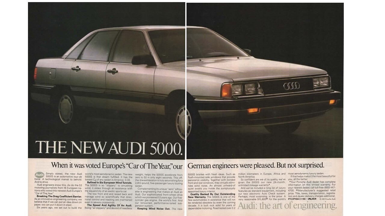 Print ad 1983 Audi 5000 5000S Sedan Europe's Car of the Year-Art of ...