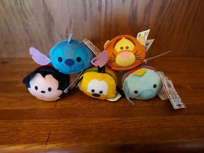 Disney Tsum Tsum Mini Plush Characters Lot of 5 Mickey Pluto Stitch ...