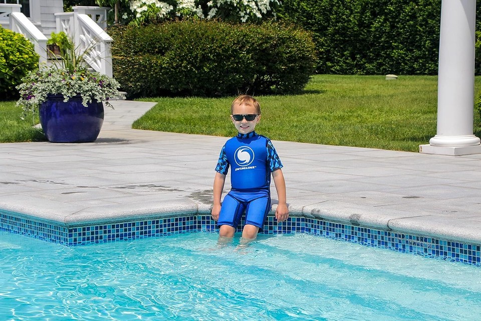 Swimline Lycra Floating Swim Trainer Suit, Boys Blue Medium | eBay