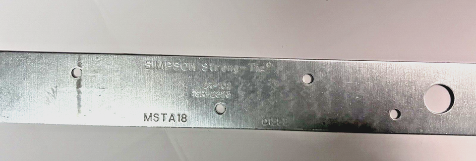 (12) Simpson Strong-Tie LSTA18 Strap Tie 1 1/4” X 18” ER-102 ESR-2523 ...