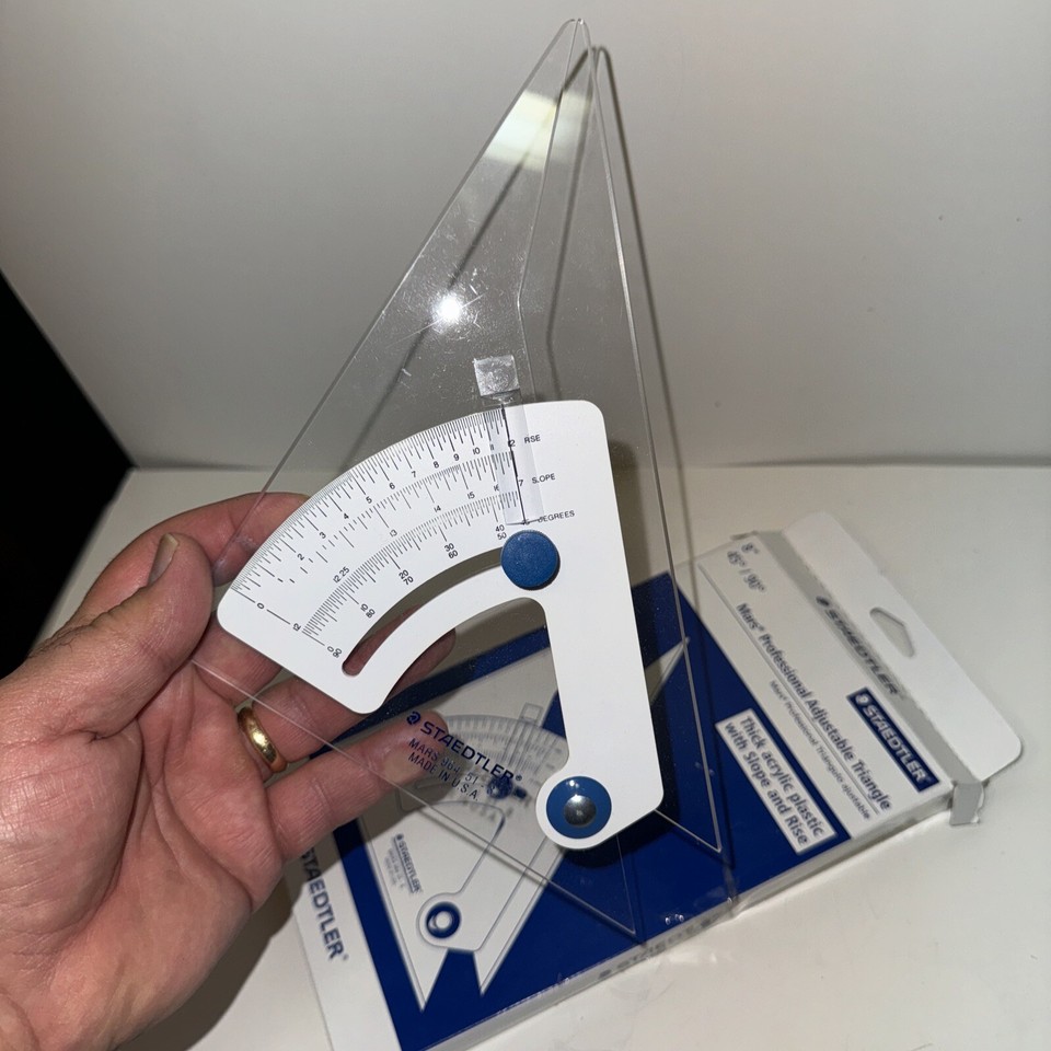 Staedtler Mars Adjustable Triangle with Slope & Rise 8” - 964 51-8 | eBay