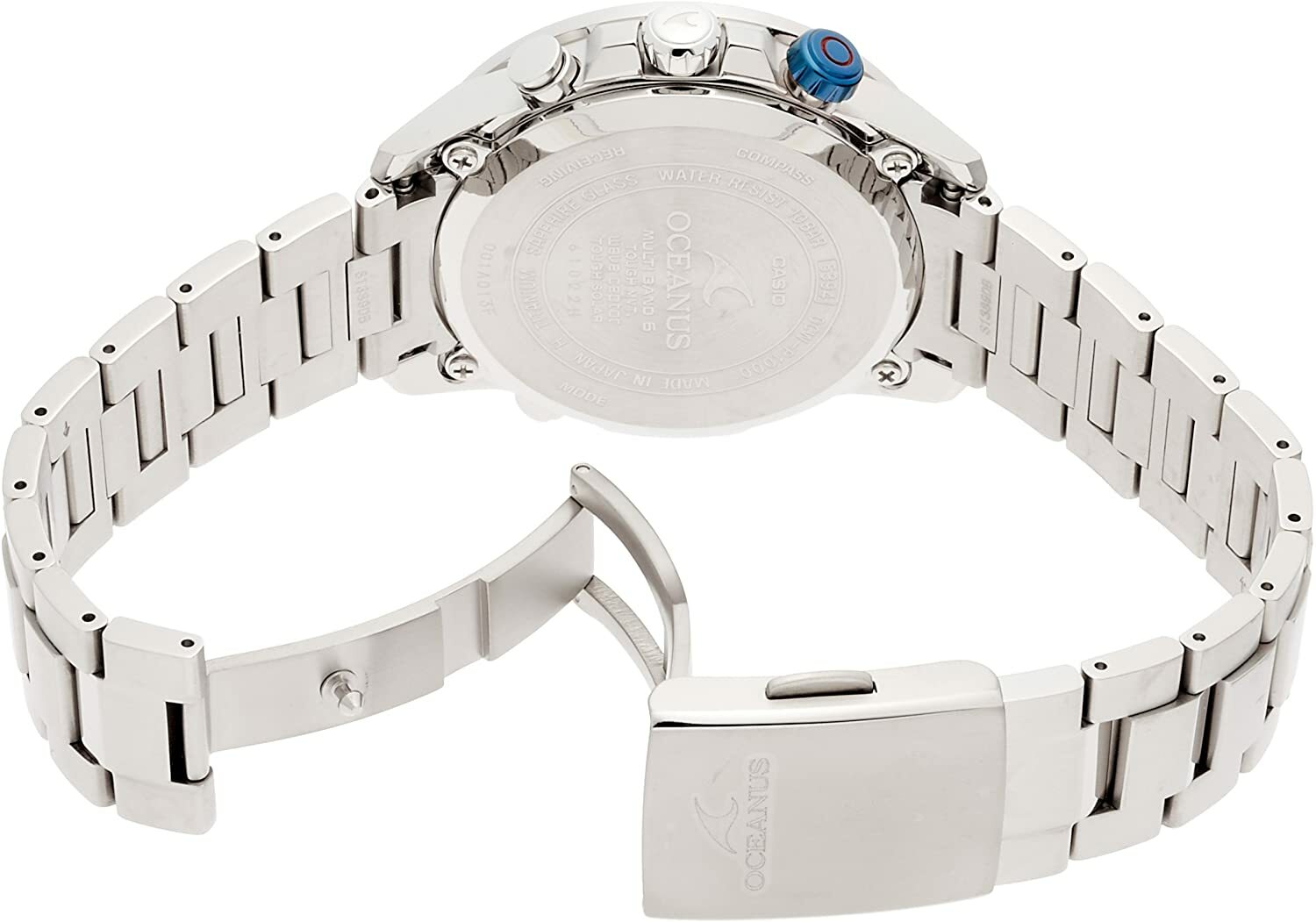 Casio+Oceanus+Cachalot+OCW-P1000-1AJF+45.8mm+Silver+Titanium+Case+and ...