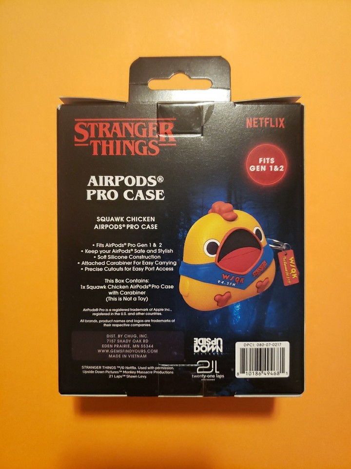 Stranger Things AirPods Pro Case Squawk Chicken Duck Netflix - NEW ...
