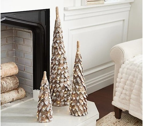 Home Reflections S/3 Assorted Bark Cones | eBay