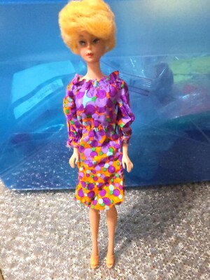 Vtg Barbie Bubble Cut Blonde Doll Gorgeous Mod Blue eye shadow ...