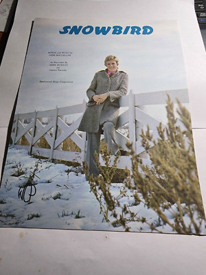 Rare/Vintage "Snowbird" Sheet Music Anne Murray (1970) VG+ B2 | eBay