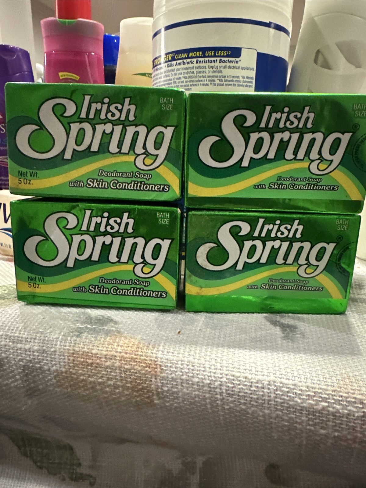 Lot of 4 NEW Vintage Irish Spring Deodorant Soap 5 oz Bars Foil Green ...