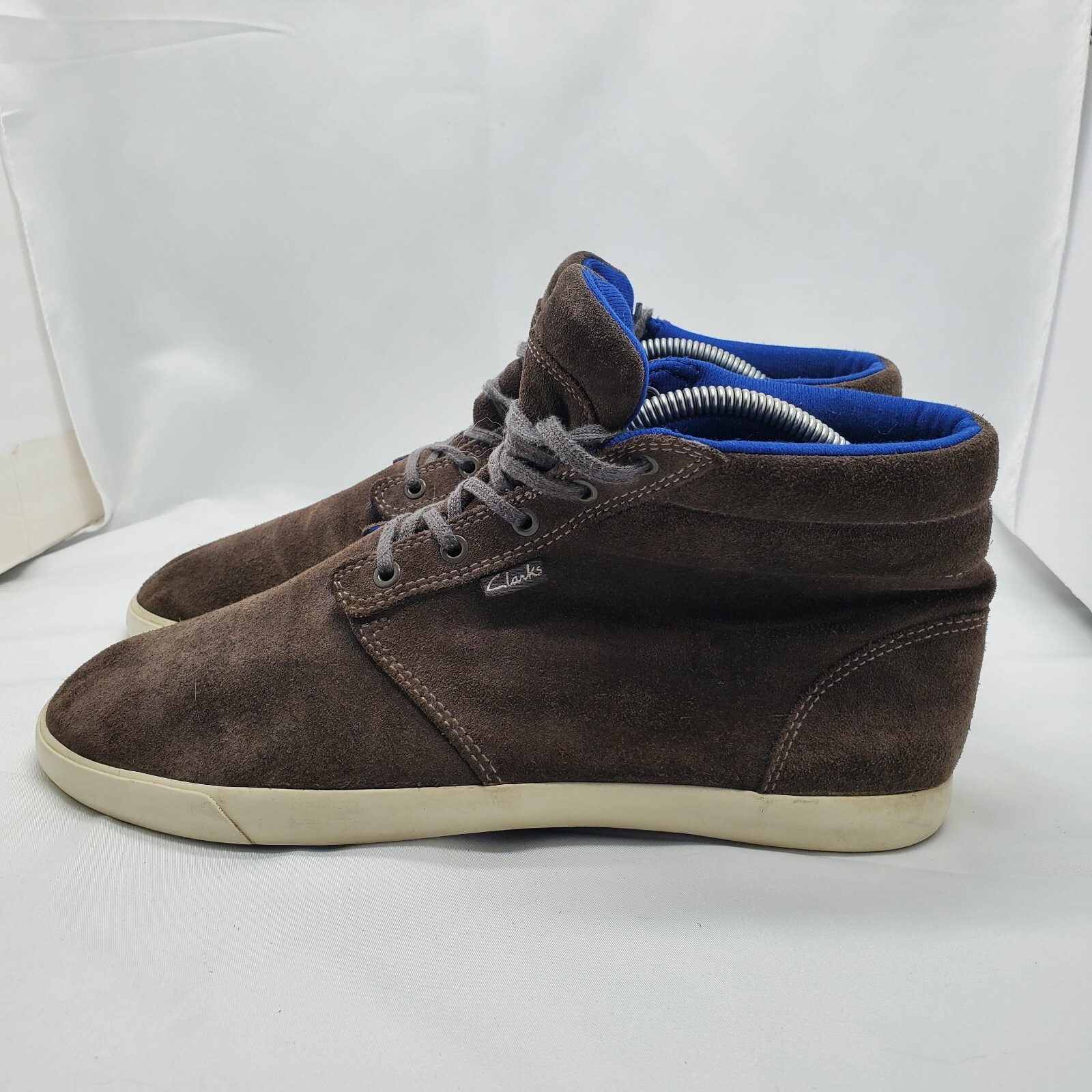 Clarks Men's Gray Suede Casual Hi-Top Sneaker Shoe 6… - Gem