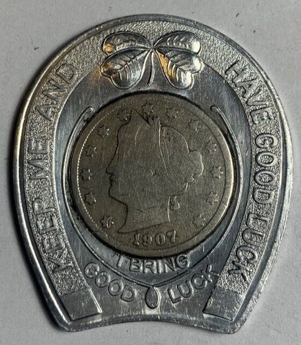 1907 Liberty "V" Nickel Encased Coin Token Lucky Charm Good Luck | eBay