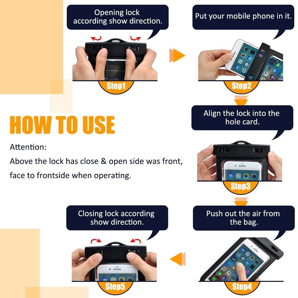 Universal Waterproof Cell Phone Pouch Floatable Underwater Case Dry Bag ...