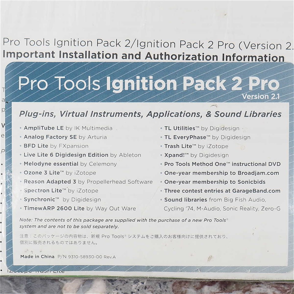 NEW AVID Digidesign Pro Tools Ignition Pack 2 Pro Version 2.1 Software ...