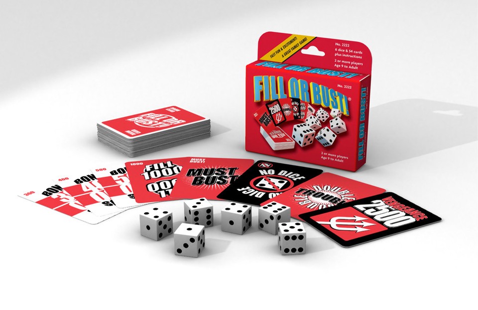 Fill Or Bust Dice Card Game Bowman Games 2222 Family Party Fast Press ...