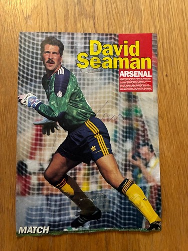 DAVID SEAMAN ARSENAL & ENGLAND SIGNED MATCH MAGAZINE PAGE | eBay UK
