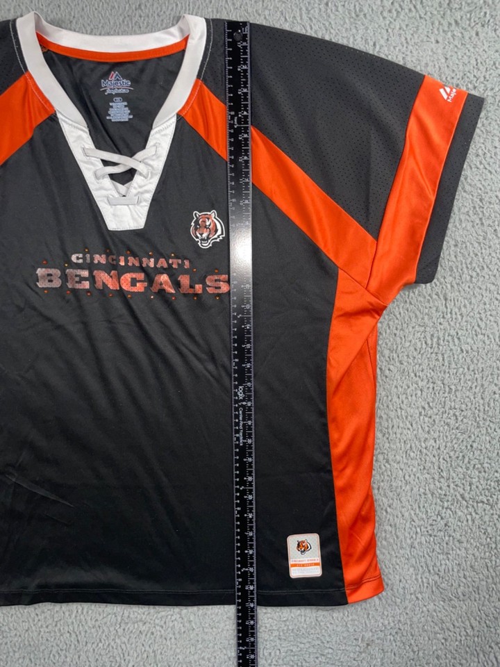 Majestic NFL Cincinnati Bengals Draft Me V Neck Shirt Women 2X Short ...