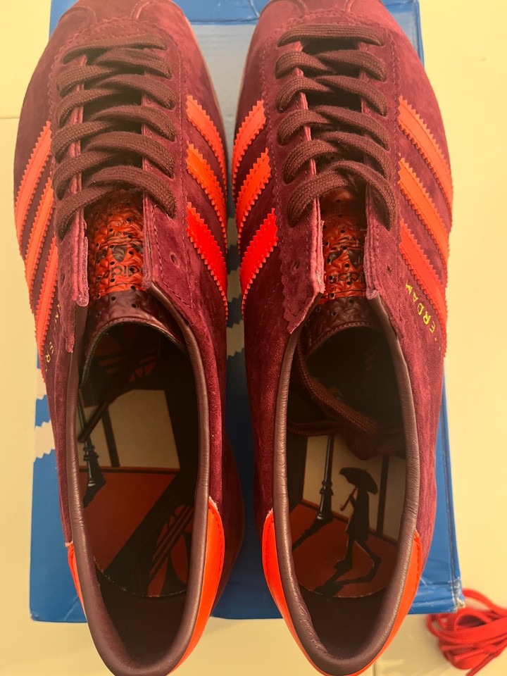 adidas amsterdam red uk 9 deadstock no consortium london berlin samba ...