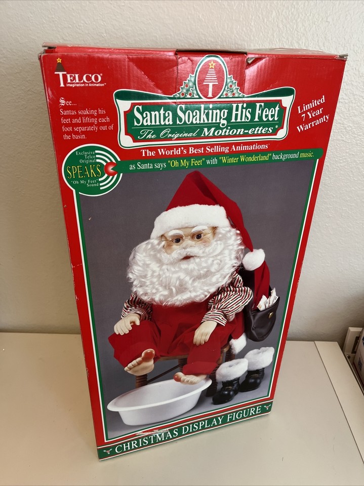 NEW! Telco Motionette Animated Santa Claus "OH MY FEET" Soaking Feet ...