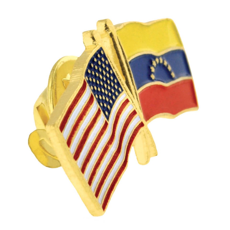 PinMart's USA and Venezuela Crossed Friendship Flag Enamel Lapel Pin | eBay