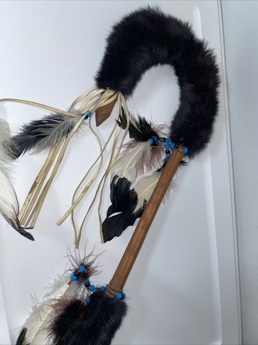 30” Vintage Handmade NATIVE AMERICAN DANCE WAND DANCE STICK Ceremony ...