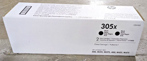 Genuine HP 305X 2Pack CE410X Black Toner Cartridge 4K Page LaserJet 300 ...
