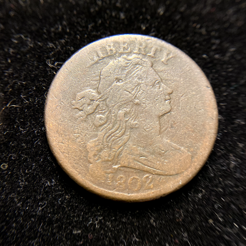 1802 S227 Die Clash Draped Bust Large Cent F Fine Sheldon Variety 1c ...