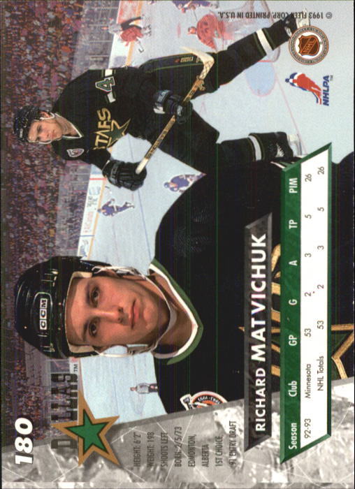 1993-94 Ultra Stars Hockey Card #180 Richard Matvichuk | eBay
