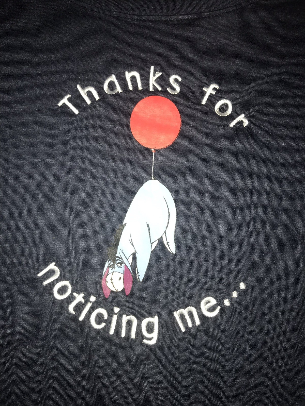 DISNEY WINNIE THE POOH EEYORE THANKS FOR NOTICING ME T-SHIRT L NEW | eBay